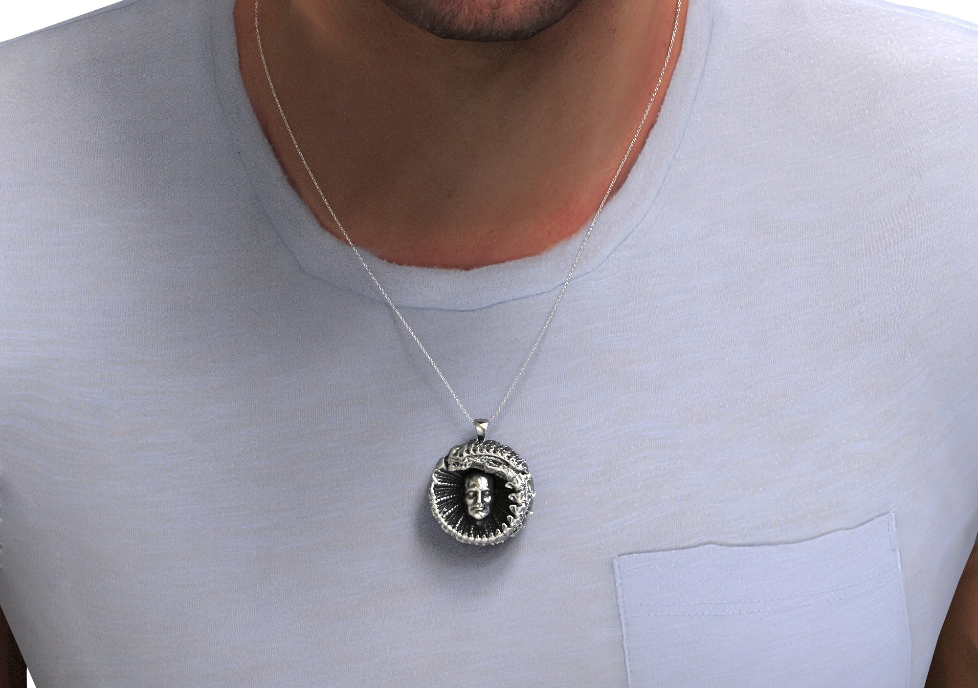 Sterling Silver Alien Xenomorph Prometheus Pendant Necklace - Etsy