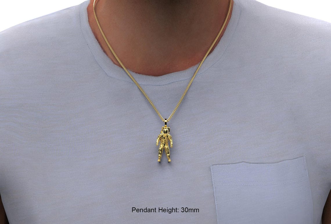 18K Gold Plated Apollo 11-14 Astronaut Pendant, Neil Armstrong Space ...