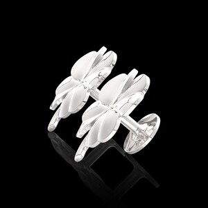 Sterling Silver Clover Four Leaf Cufflinks, Clover Lucky Cufflinks ...