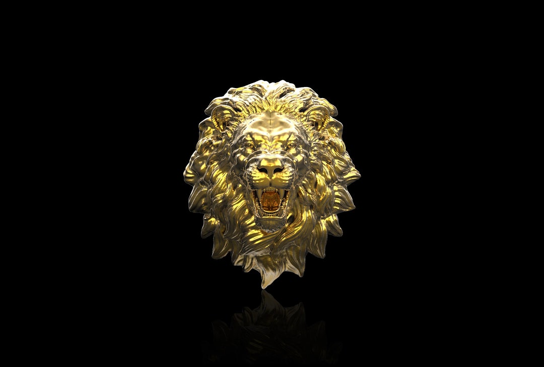 18K Gold Plated Roaring Lion Lapel Pin, Brooch for Suit Lion Jewelry ...