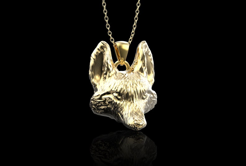 Bronze Fox Head Pendant, Fox Face Animal Necklace, Men Jewelry, Fox ...
