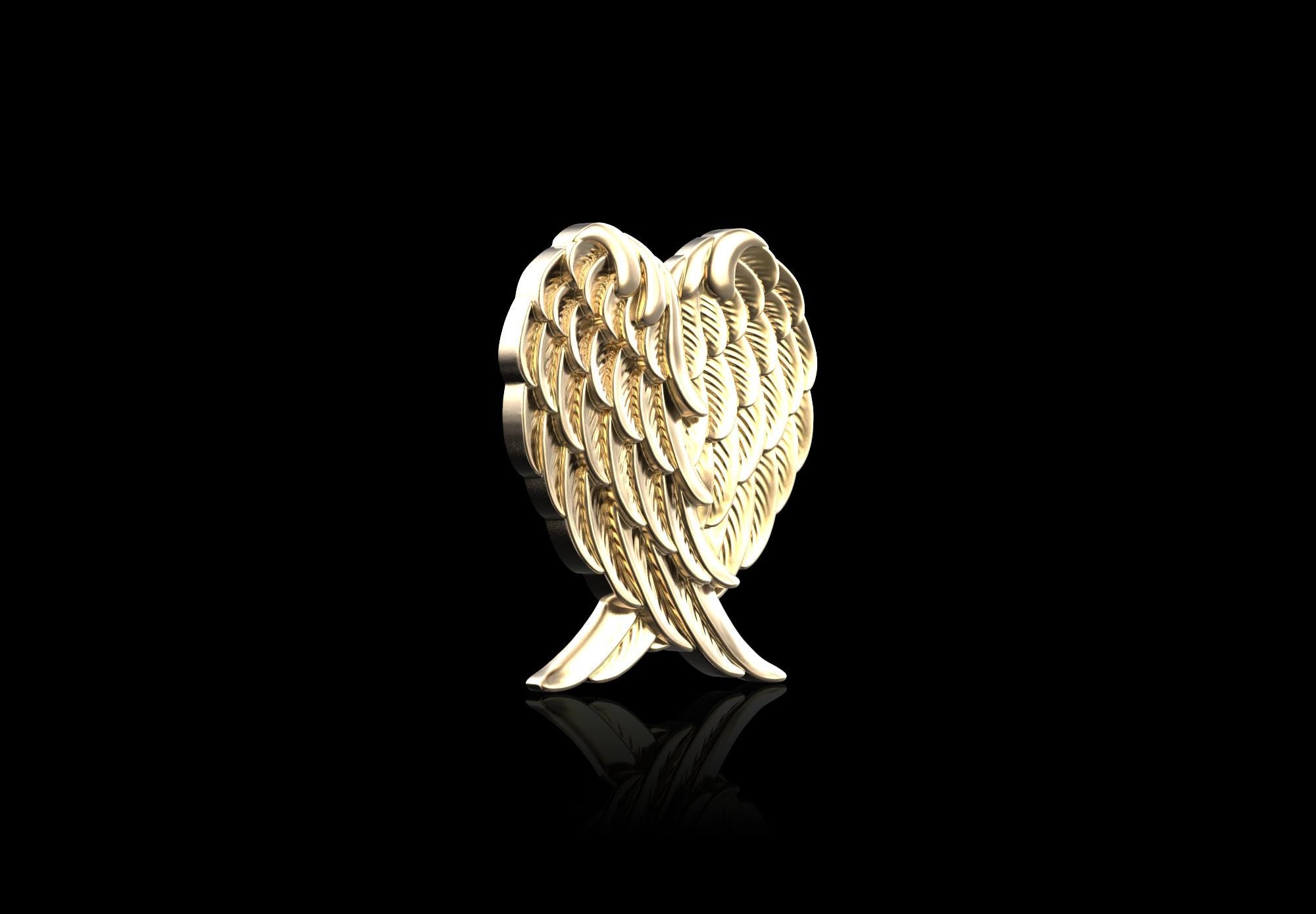 Bronze Angel Wings Lapel Pin, Guardian Angel Wing Men Brooch, Religious ...