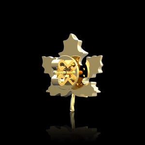 18K Gold Plated Maple Leaf Lapel Pins, Maple Leaf Brooch for Men, Groom ...