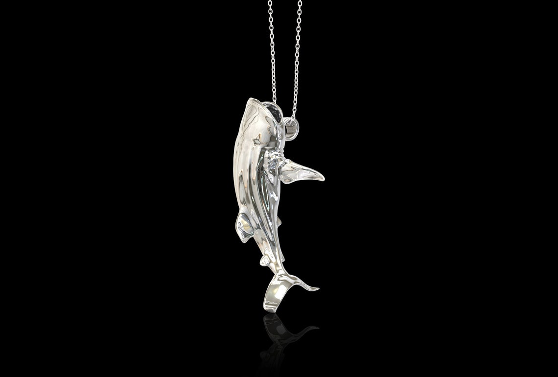 Sterling Silver Whale Shark Pendant Necklace, Scuba Diver Gift, Ocean ...