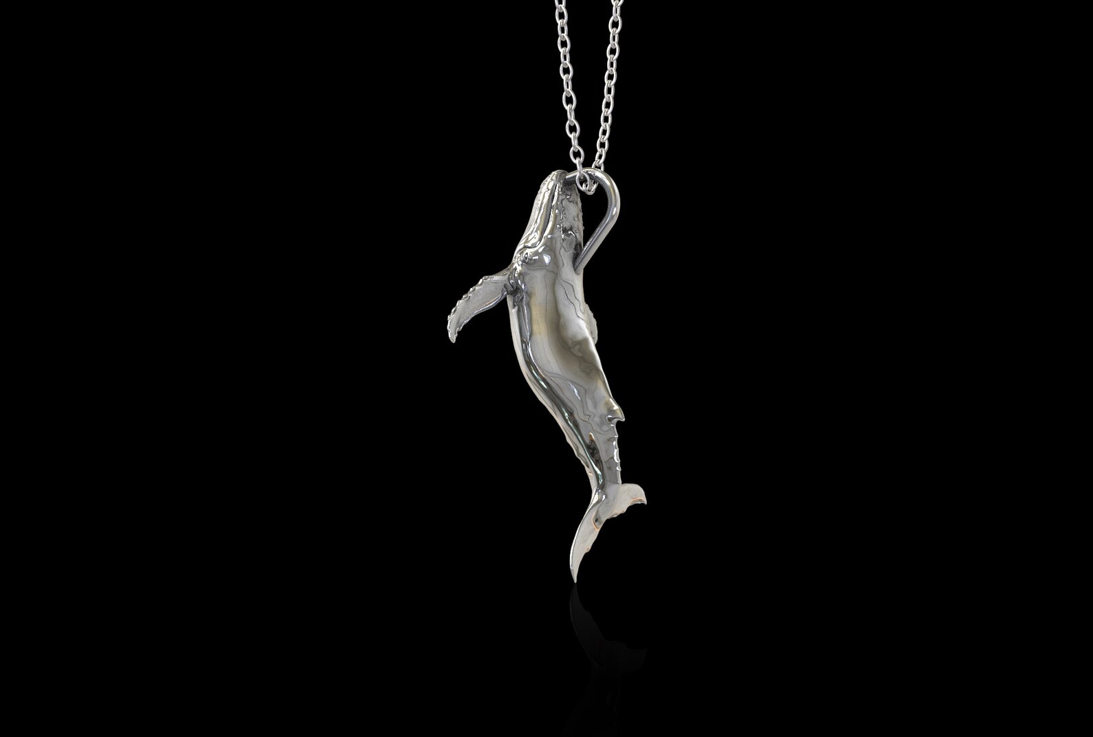 Sterling Silver Humpback Whale Charm Pendant Necklace, Whale Pendant ...