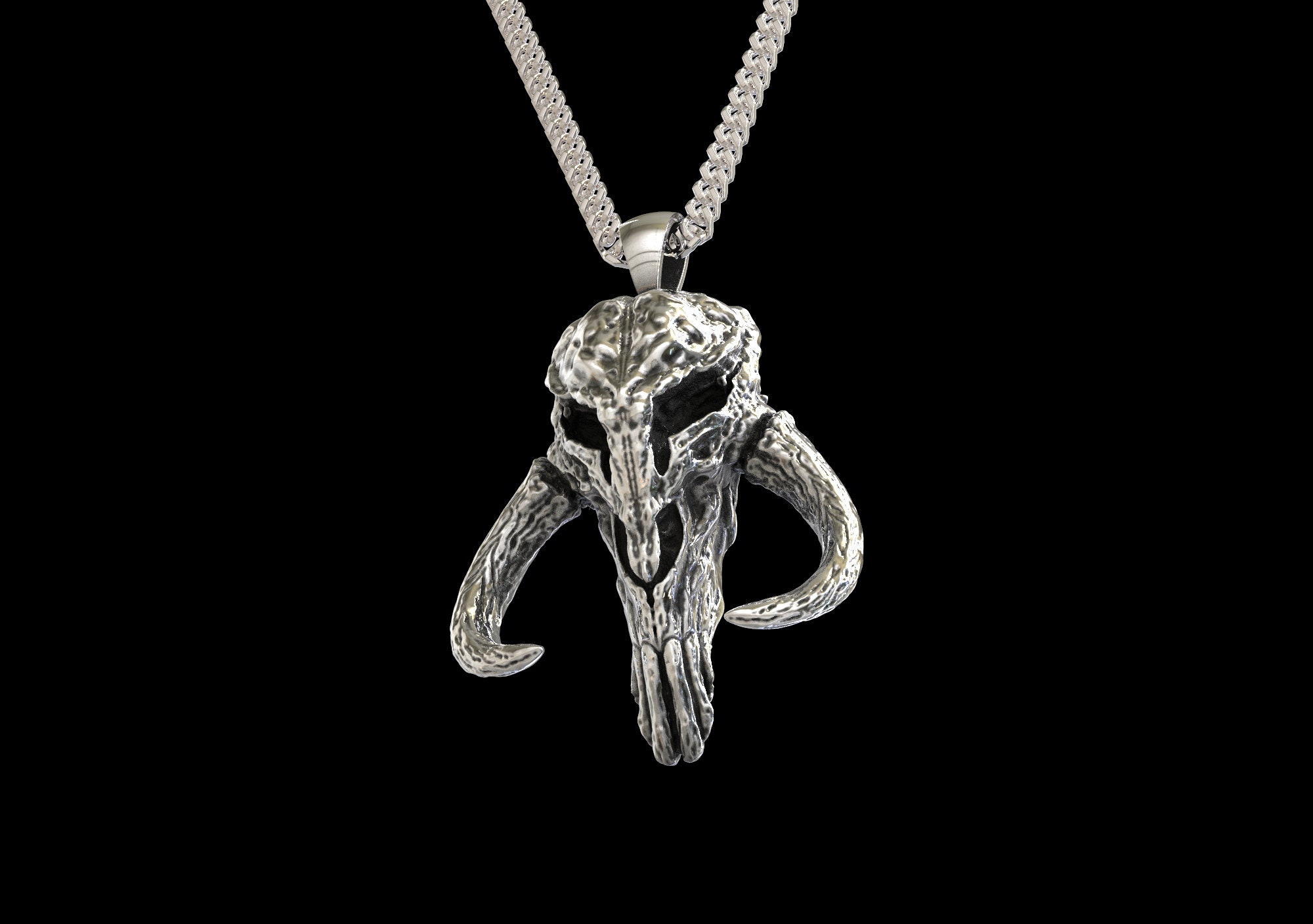 Sterling Silver Star Wars Mythosaur Pendant Necklace, the Mandalorian ...