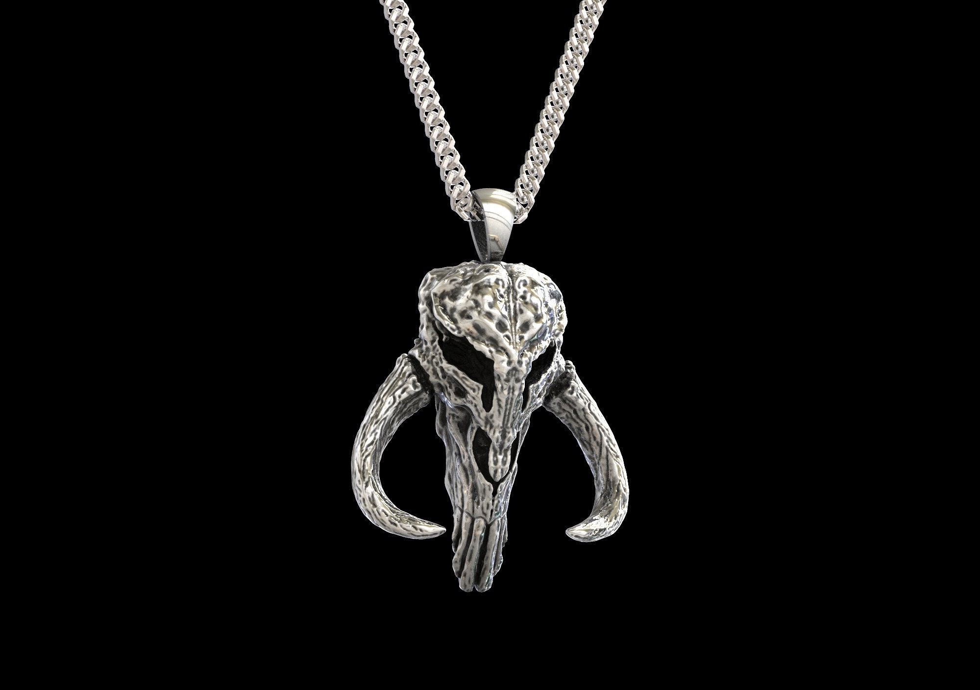 Sterling Silver Star Wars Mythosaur Pendant Necklace, the Mandalorian ...