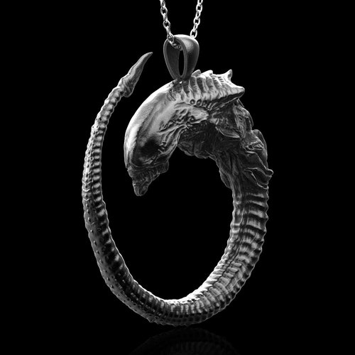 H.R. Giger Inspired Alien Relief Pendant Chestburster - Etsy