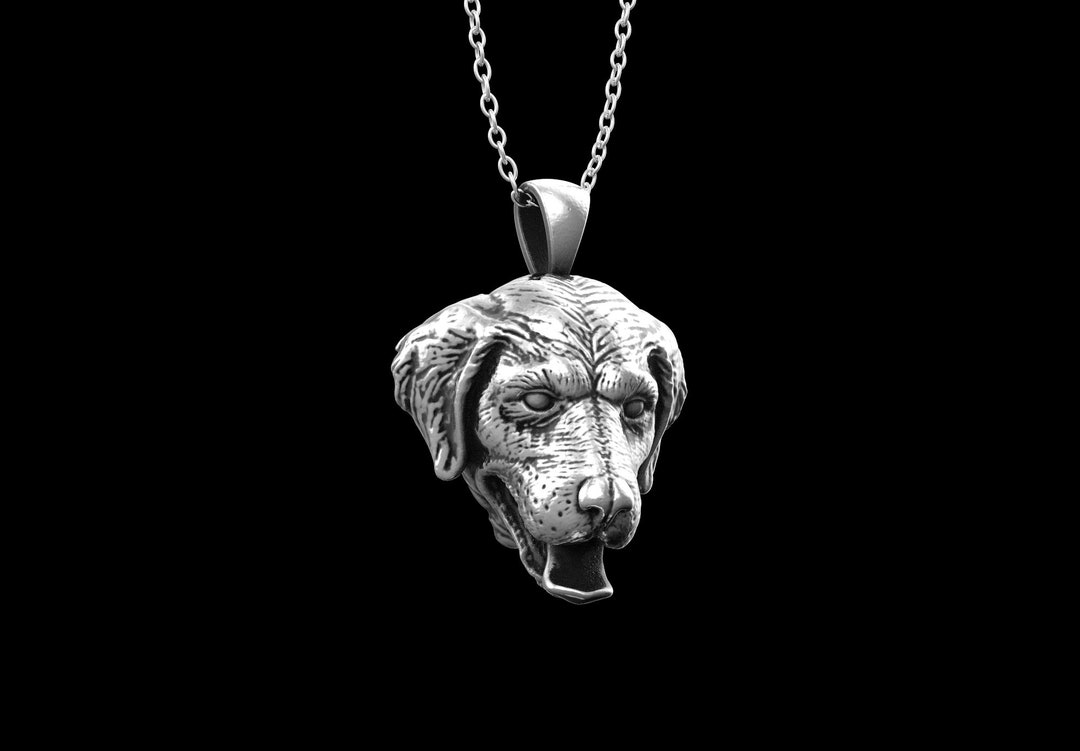 Sterling Silver Golden Retriever Necklace Pendant Dog - Etsy