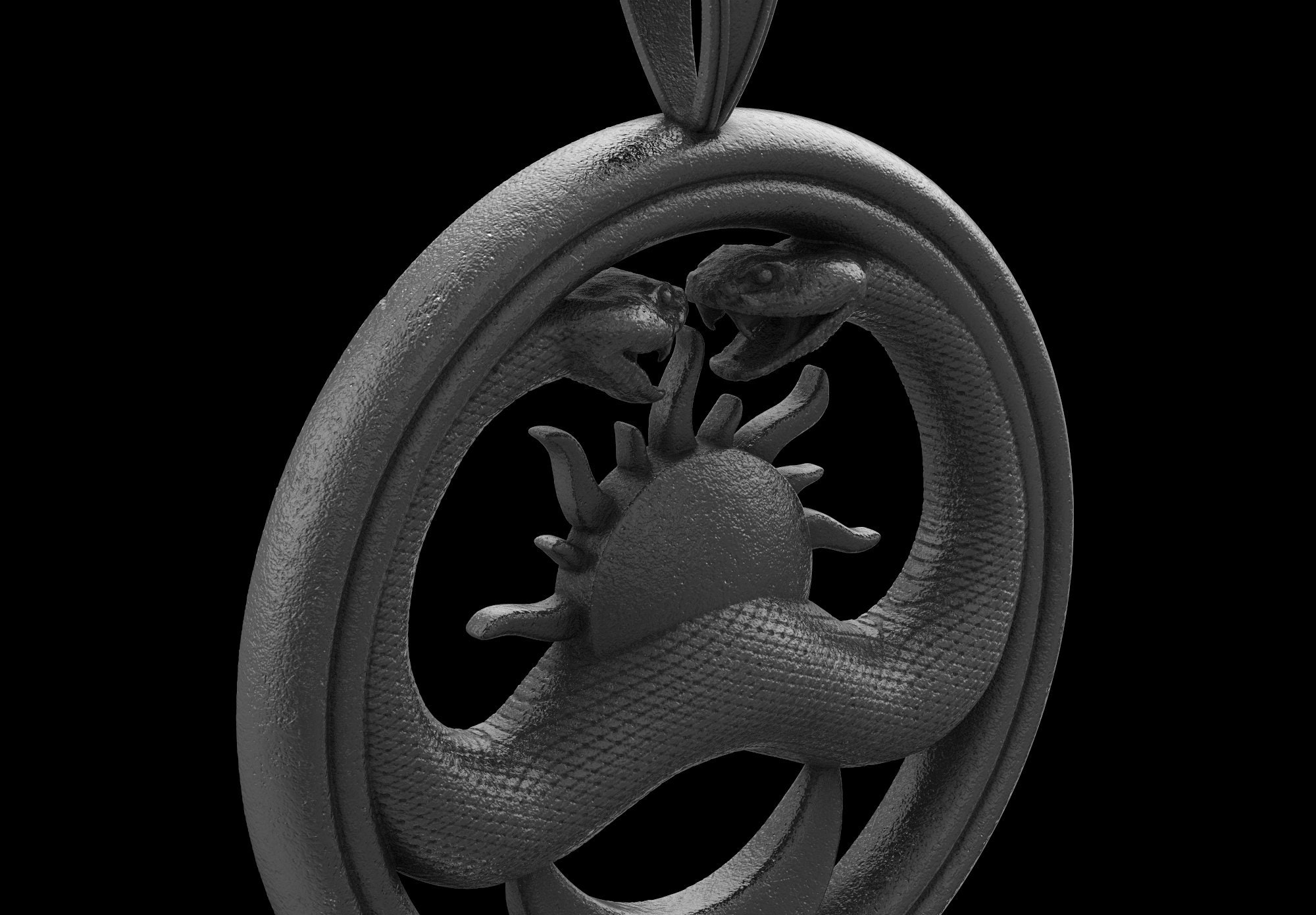 Thulsa Doom Snake Black Steel Necklace Pendant Conan the | Etsy