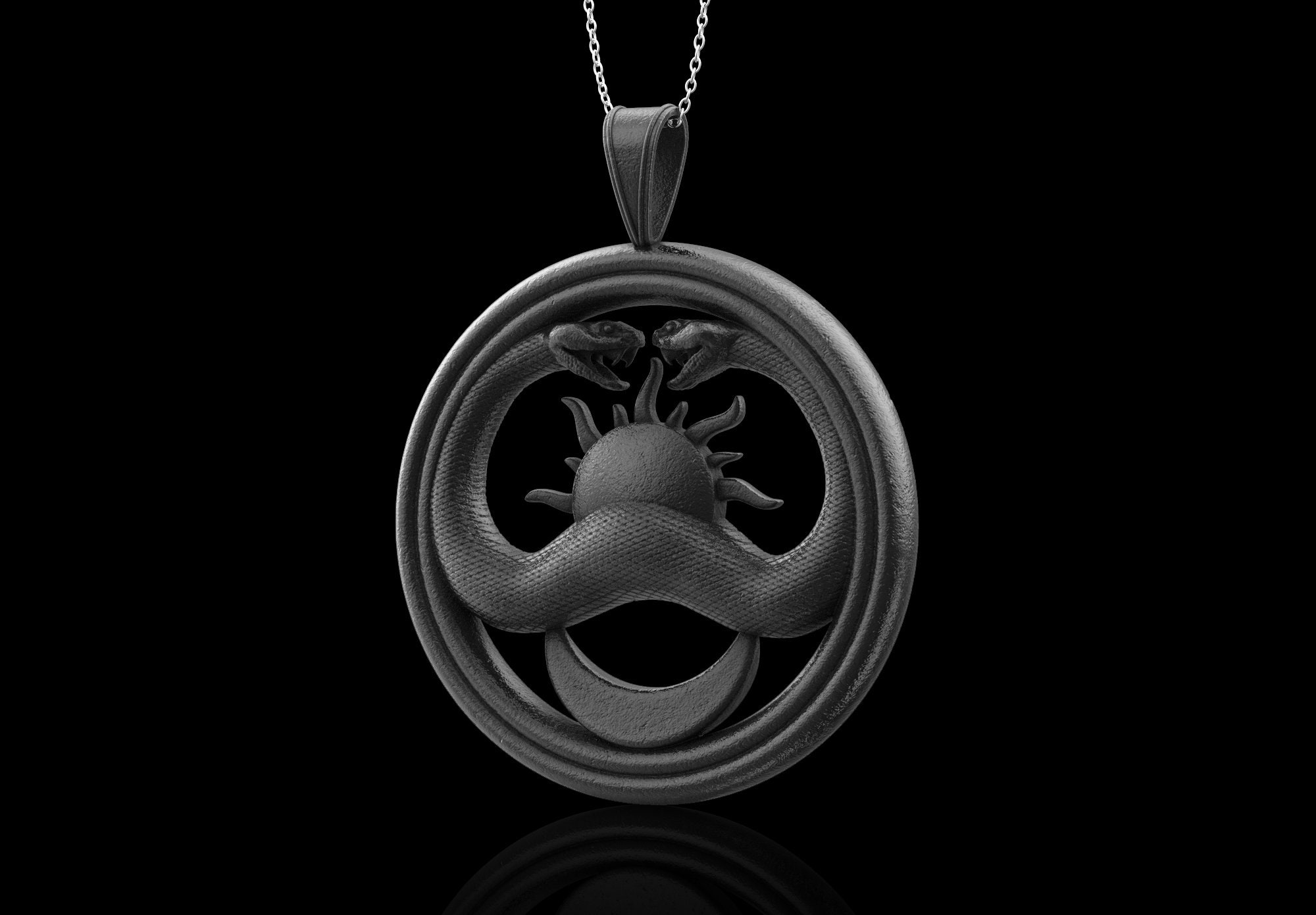 Thulsa Doom Snake Black Steel Necklace Pendant Conan the | Etsy