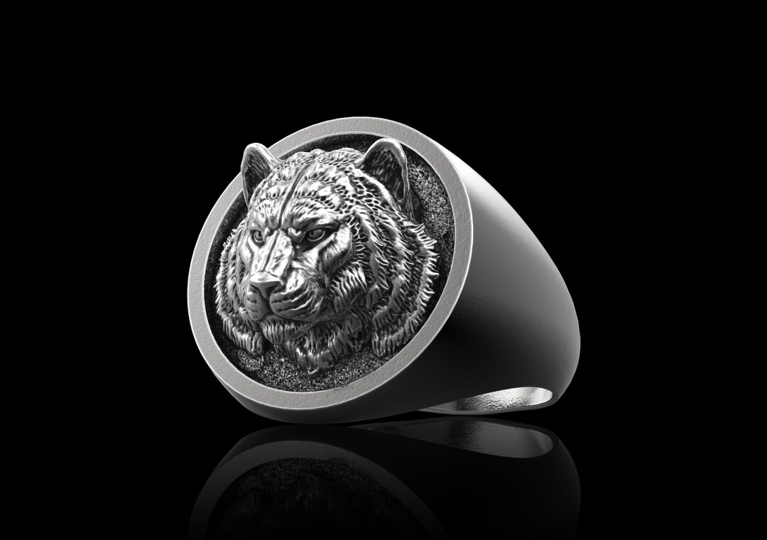 Sterling Silver Tiger Ring Silver Tiger King Ring Tiger - Etsy