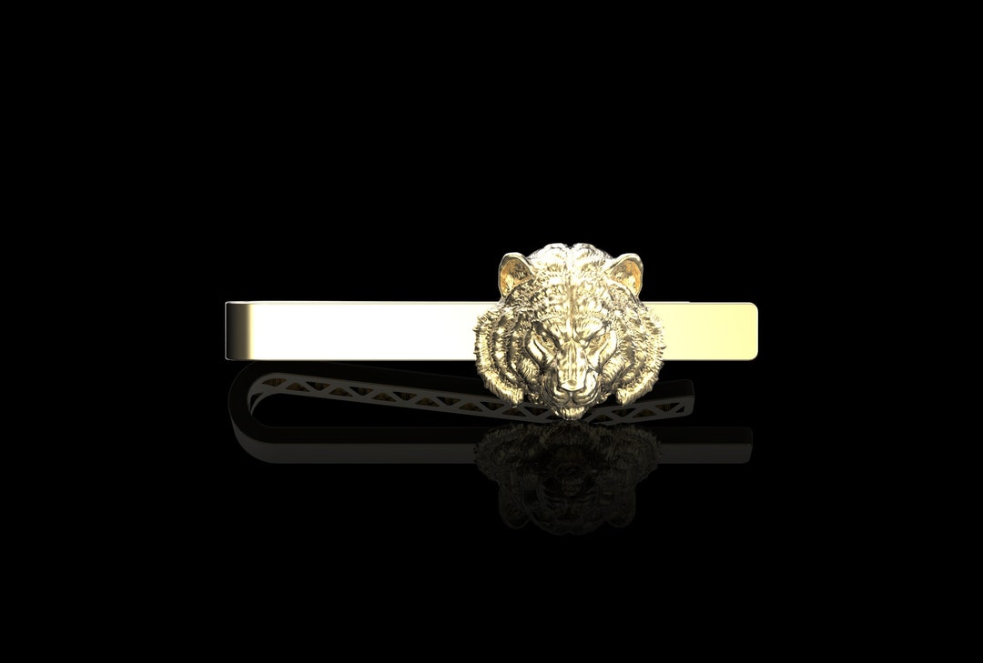 Bronze Tiger Head Tie Clip, Calm Tiger Tie Bar, Dad Gift, Men's Jewelry ...
