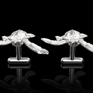 Sterling Silver Baby Sea Turtle Cufflinks, Sealife Cufflinks, Hatchling ...