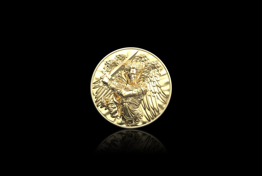 Bronze Archangel Michael Lapel Pin, Religious Protection Brooch ...