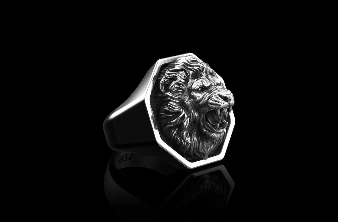 Antique Sterling Silver Angry Lion Ring, Leo Zodiac Ring, Lion King ...