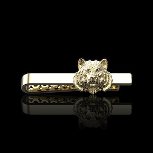 Bronze Tiger Head Tie Clip, Calm Tiger Tie Bar, Dad Gift, Men's Jewelry ...