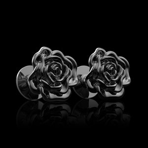 Brass of Various Colors Rose Bloom Flower Cufflinks, Flower Cufflinks ...