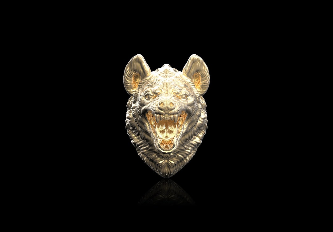 Bronze Angry Hyena Lapel Pin, Spotted Hyena Men Brooch, Hyena Badge ...
