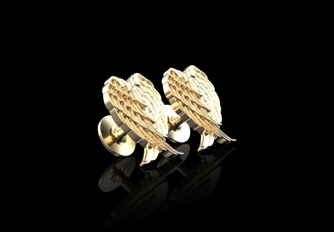 Bronze Angel Wings Cufflinks, Guardian Angel Wing Jewelry, Religious ...