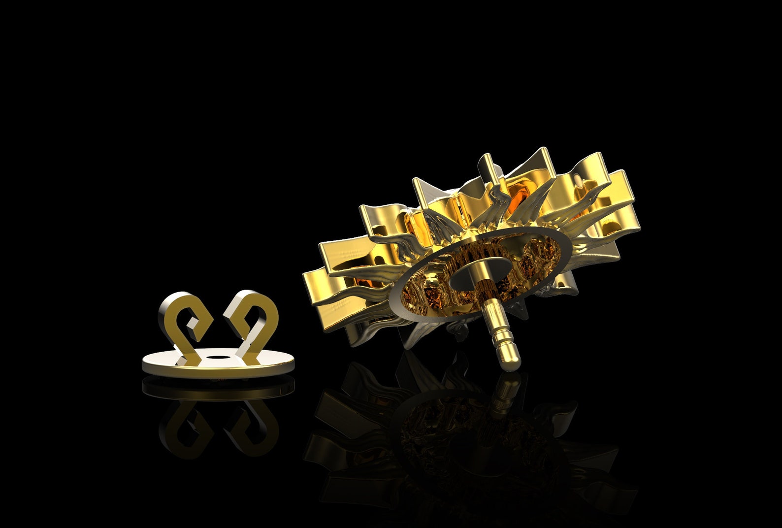 18K Gold Plated Celestial Sun Lapel Pin, Brooch for Suit Sun Jewelry ...