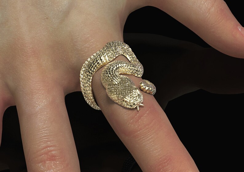 Bronze Rattlesnake Ring Vintage Ring Snake Lover Nature - Etsy