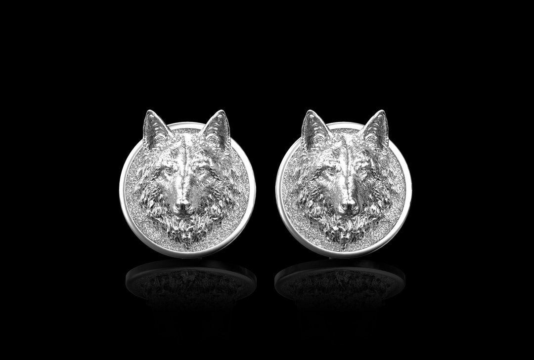Silver Wolf Cufflinks, Dire Wolf Cufflinks, Wild Wolf, Viking Nordic ...