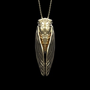Bronze Cicada Necklace Pendant, Cicada Jewelry, Bug Jewelry, Insect ...