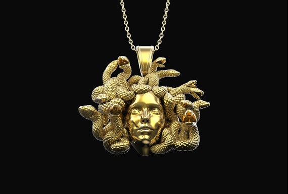 18K Gold Plated Medusa Head Pendant Greek Medusa Necklace Ancient Greek Mythology Medusa Gorgon Best Gift for Him Her Pendant Only Etsy