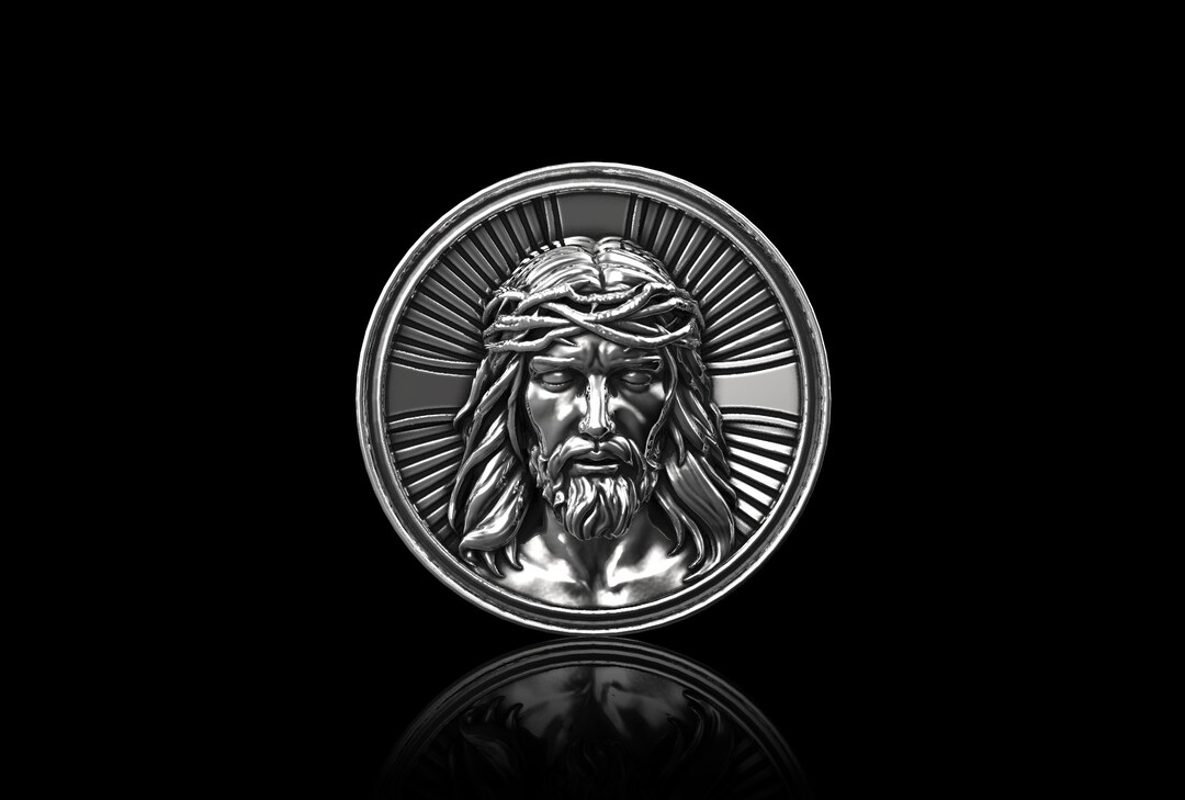 Sterling Silver Jesus Lape Pin, Christ Jesus, Christian Men Brooch ...