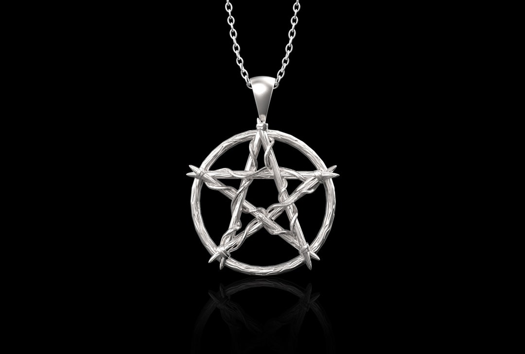 Sterling Silver Pentagram Knot Pendant Necklace, Druid Amulet, Celtic ...