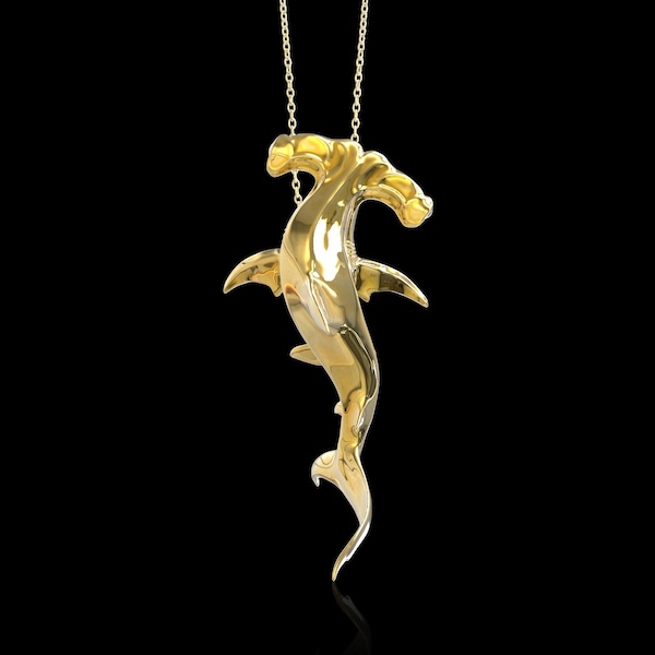 Gold Hammerhead Shark Necklace - Etsy