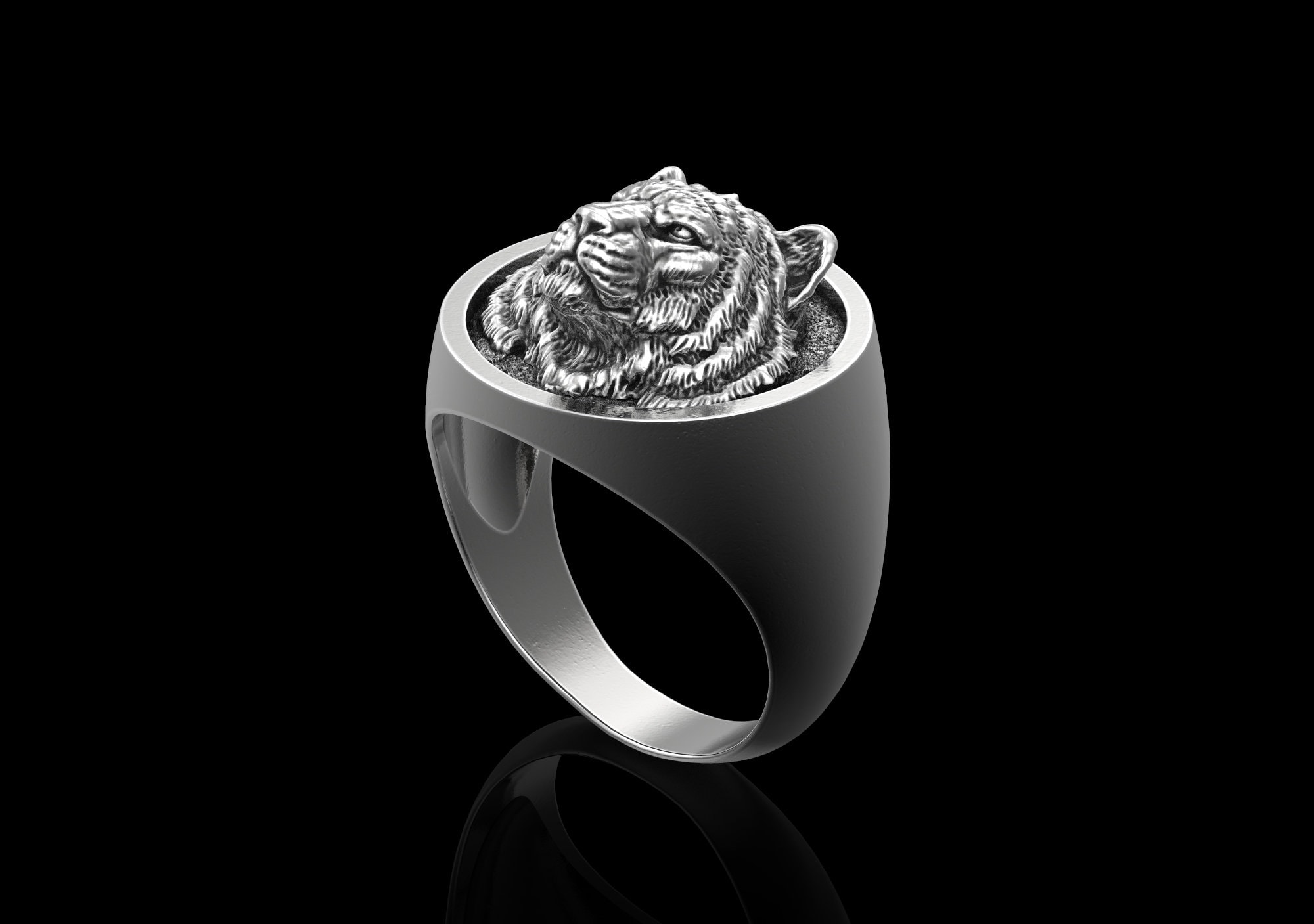 Sterling Silver Tiger Ring Silver Tiger King Ring Tiger | Etsy