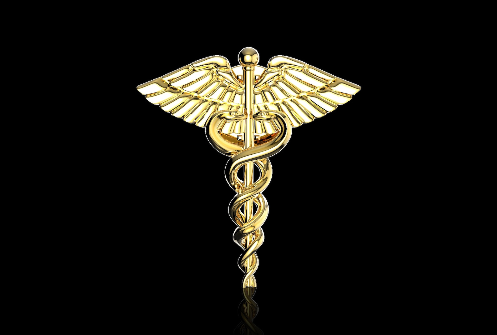 Yellow Gold Plated Caduceus Lapel Pin, Pharmacy Brooch, Gift for Doctor ...