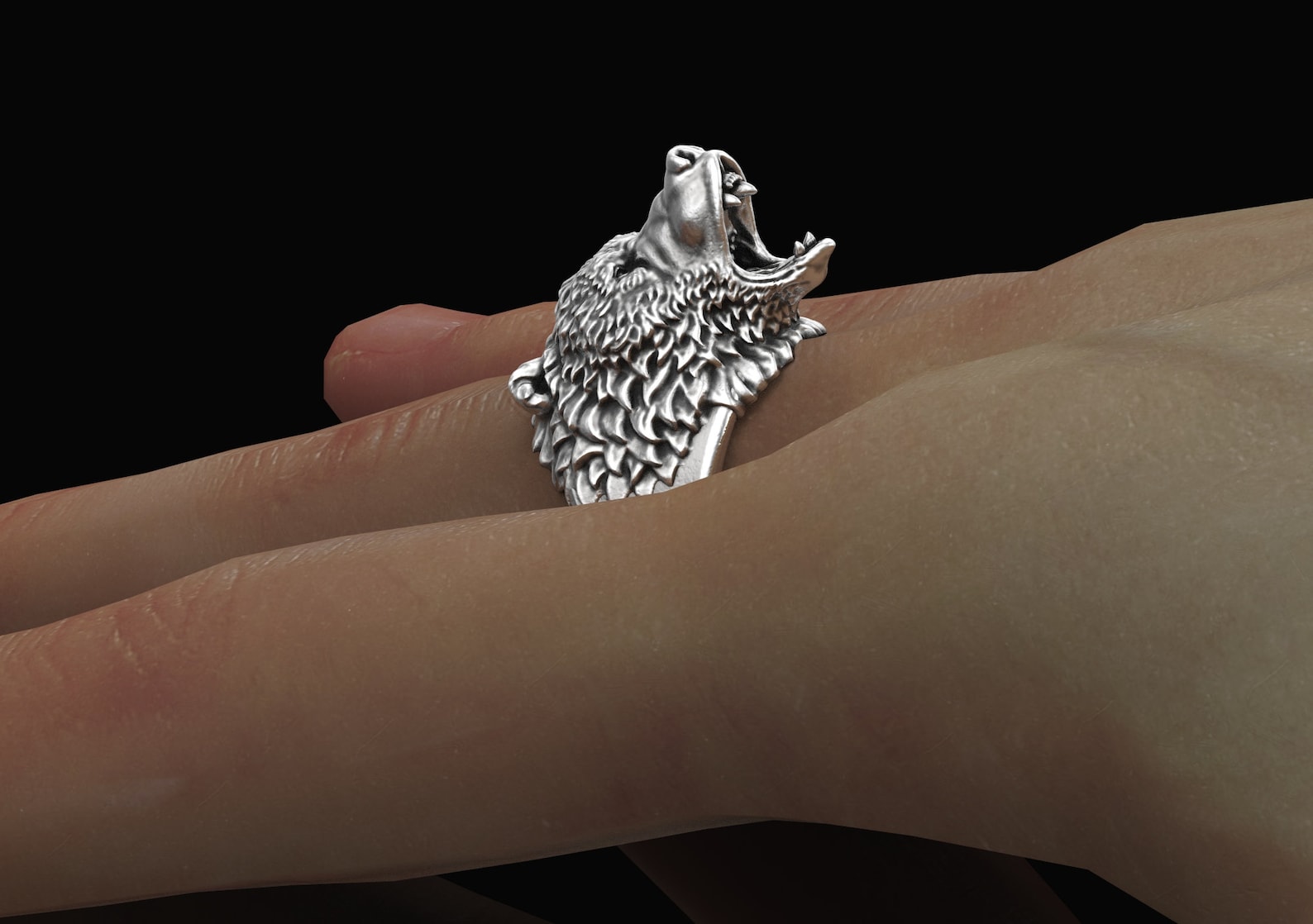 Bear Ring Silver Bear Ring Grizzly Bear Ring Bear Men Ring | Etsy