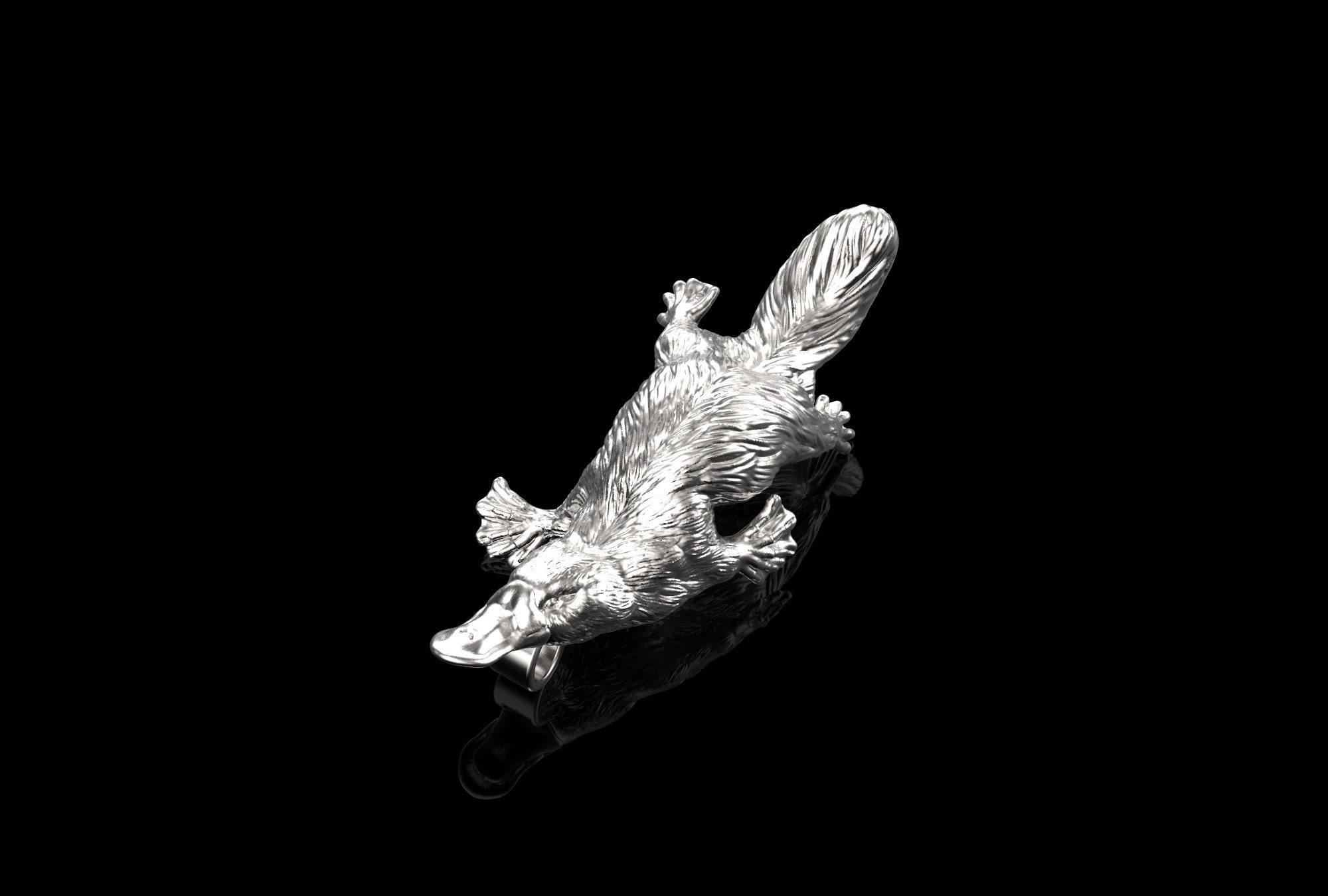 Steling Silver Solid Platypus Necklace Pendant Platypus Charm Jewelry ...