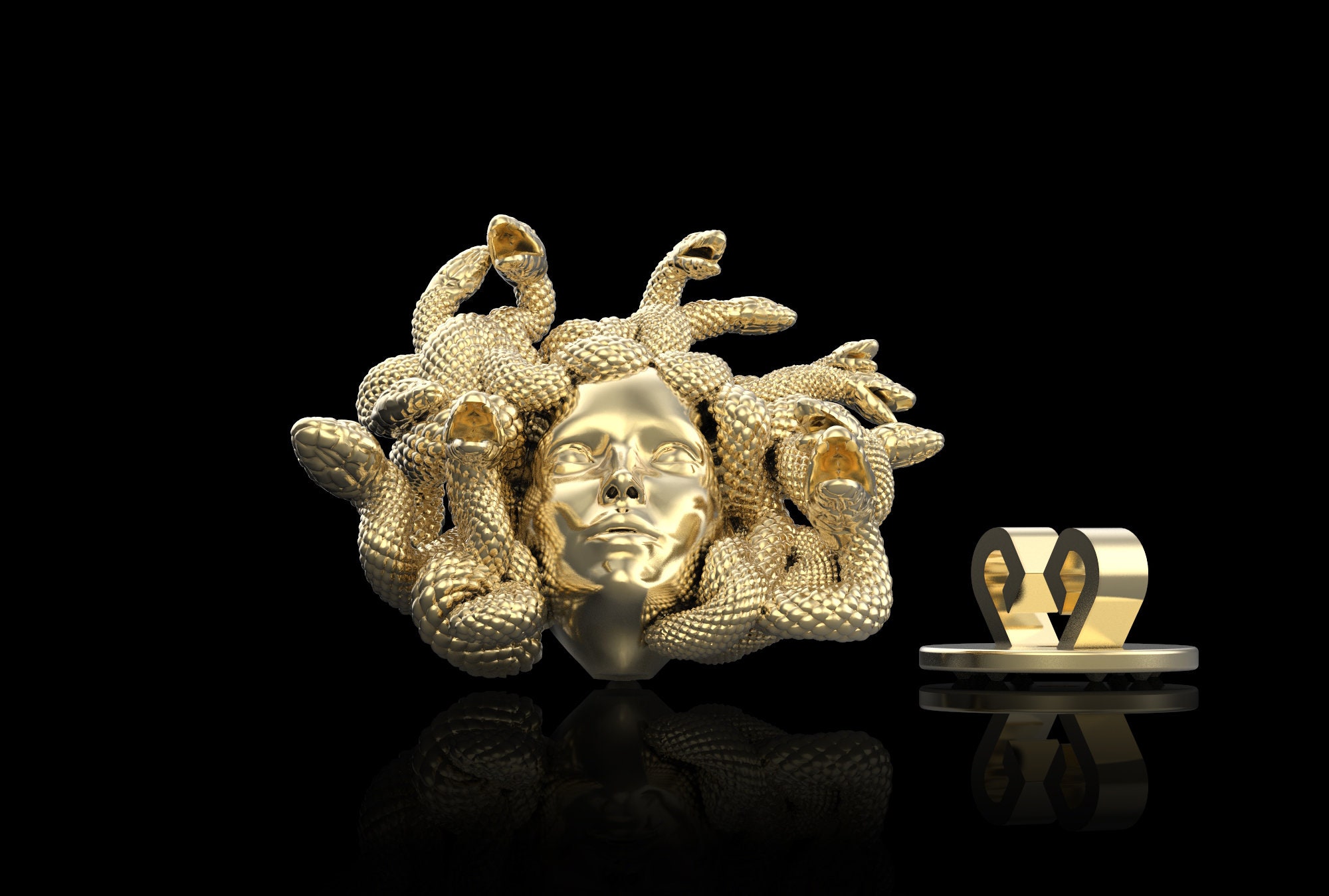 Bronze Medusa Lapel Pin Men, Brooch for Suit Medusa Jewelry, Ancient ...