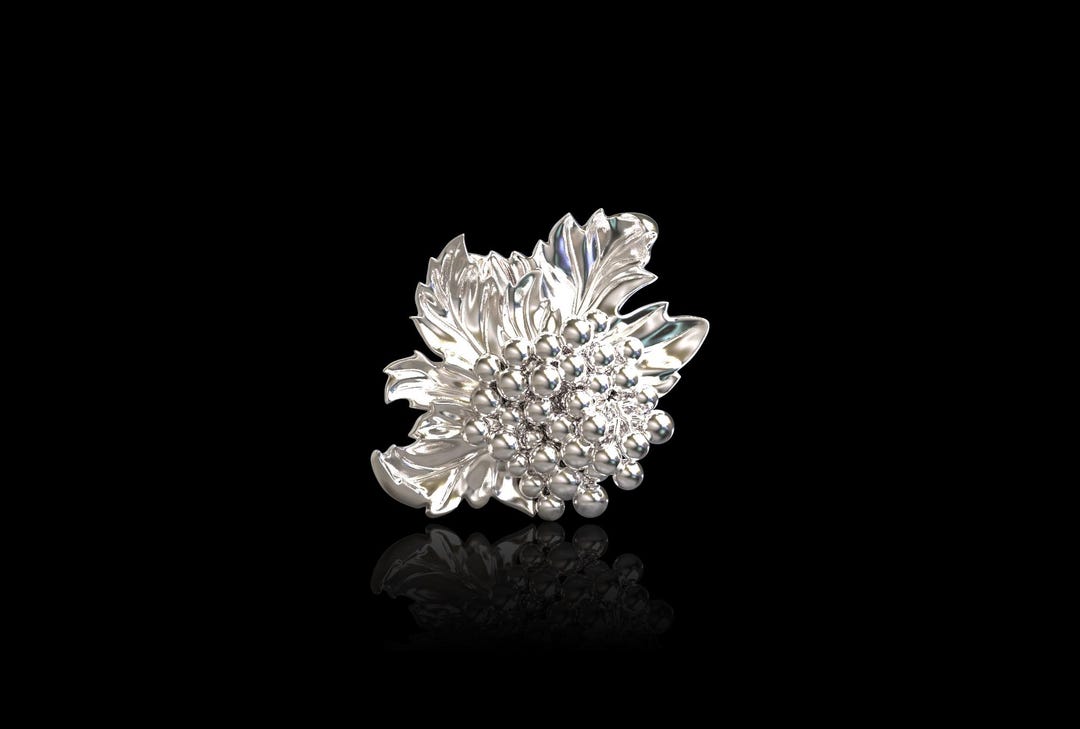 Sterling Silver Grapes Lapel Pin, Fruit Lapel Pins, Sommeliers Pin ...