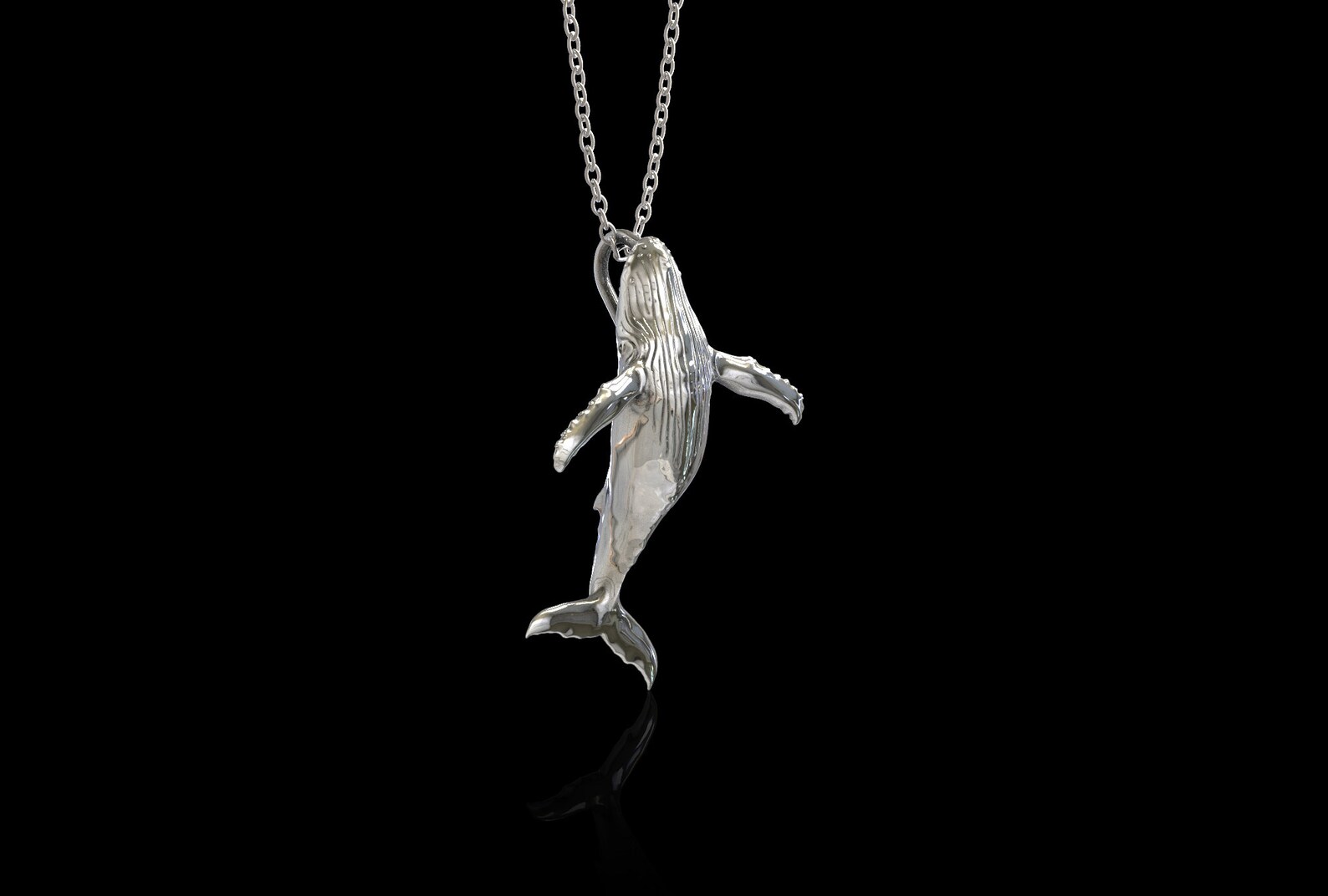 Sterling Silver Humpback Whale Charm Pendant Necklace, Whale Pendant ...