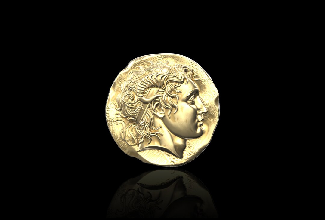 Bronze Alexander the Great Coin Lapel Pin, Ancient Greece Coin Brooch ...