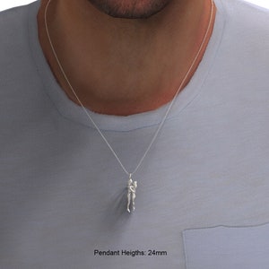 Sterling Silver Couple Lovers Hug Pendant Trendy Necklace for Women Men ...