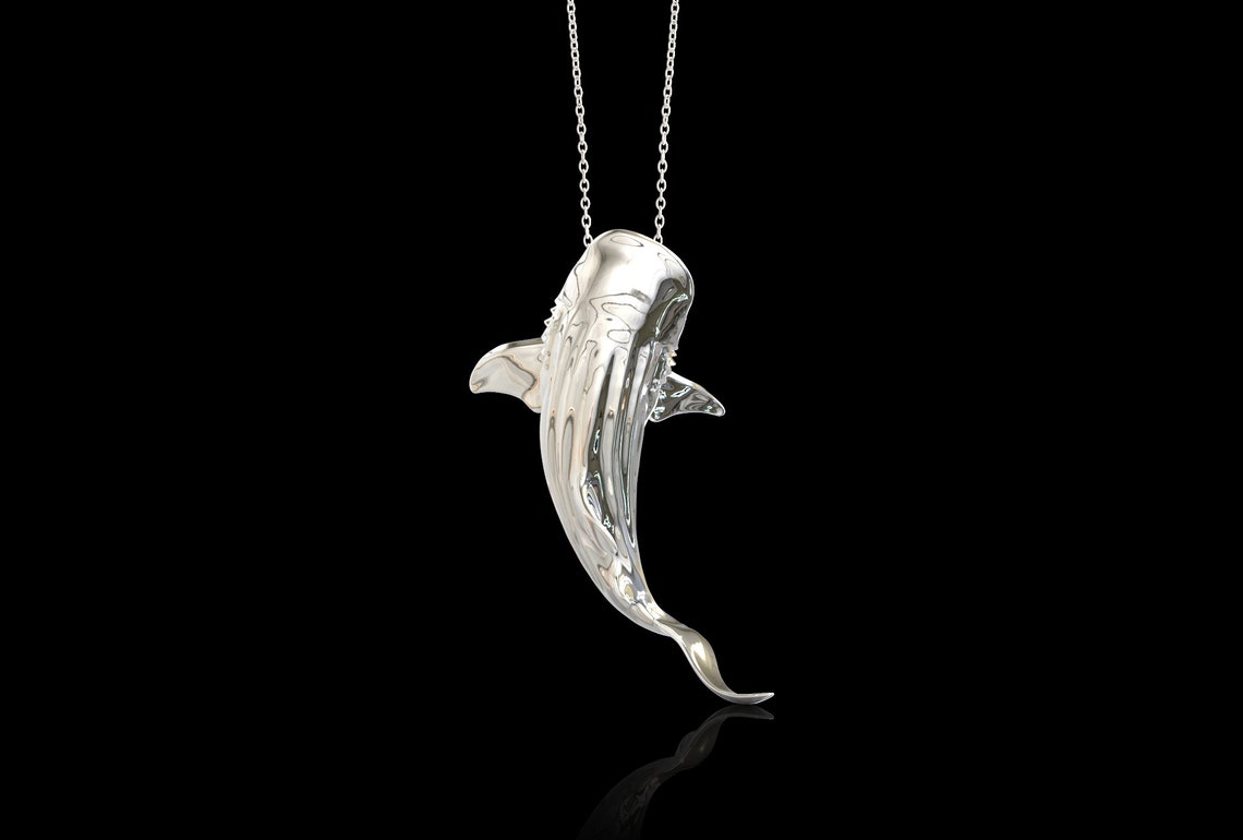 Sterling Silver Whale Shark Pendant Necklace, Scuba Diver Gift, Ocean ...