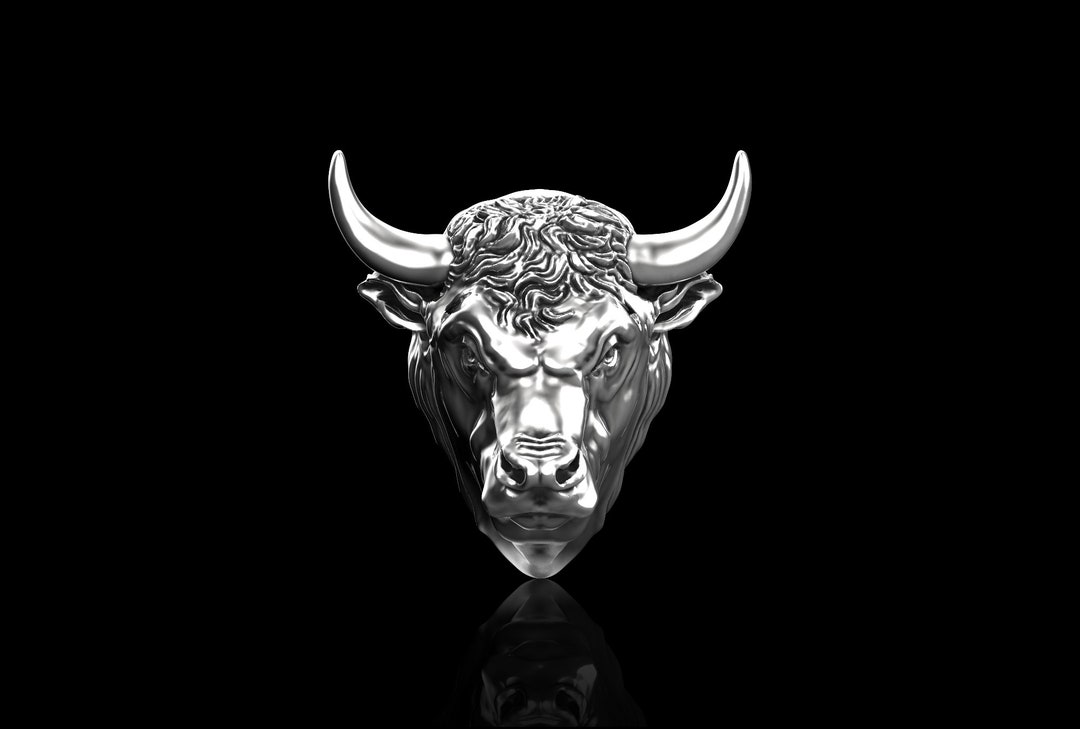 Sterling Silver Bull Head Lapel Pin Men, Silver Bull Badge, Angry Bull ...