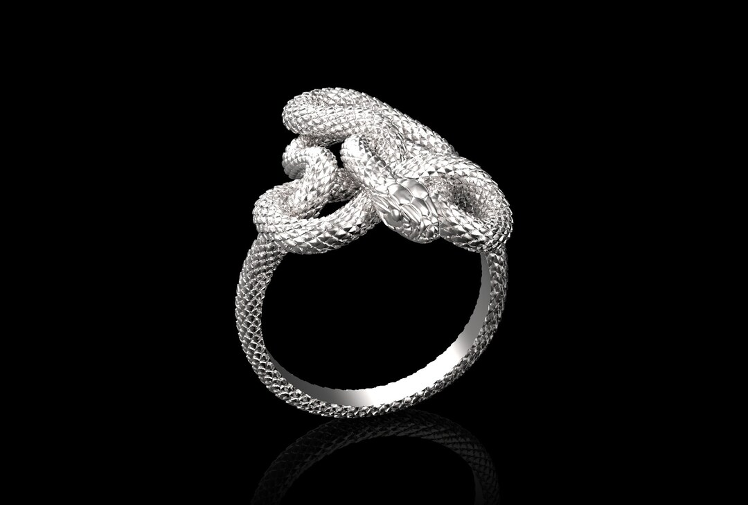 Sterling Silver Snake Ring, Ancient Mythological Symbols Ring, Vintage ...