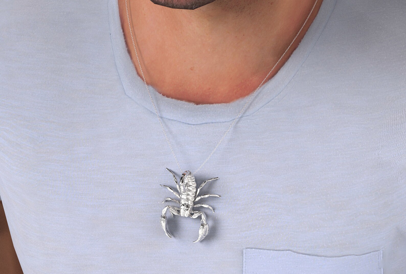 Sterling Silver Scorpion Pendant Necklace Scorpion Jewelry - Etsy