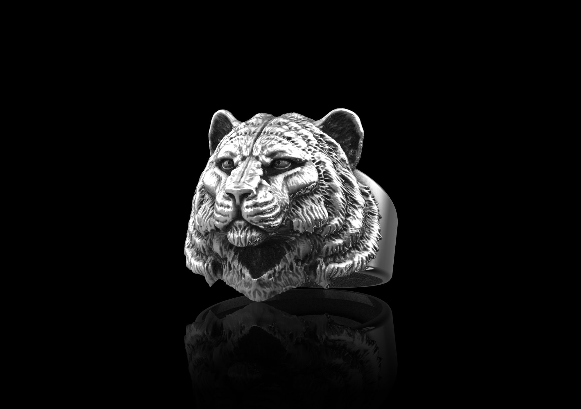 Sterling Silver Tiger Ring Tiger King Men Ring Tiger - Etsy