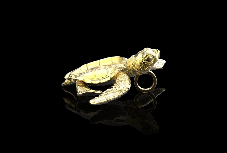 Yellow Gold Plated Sea Turtle Hatchling Necklace, Sealife Pendant, Baby ...