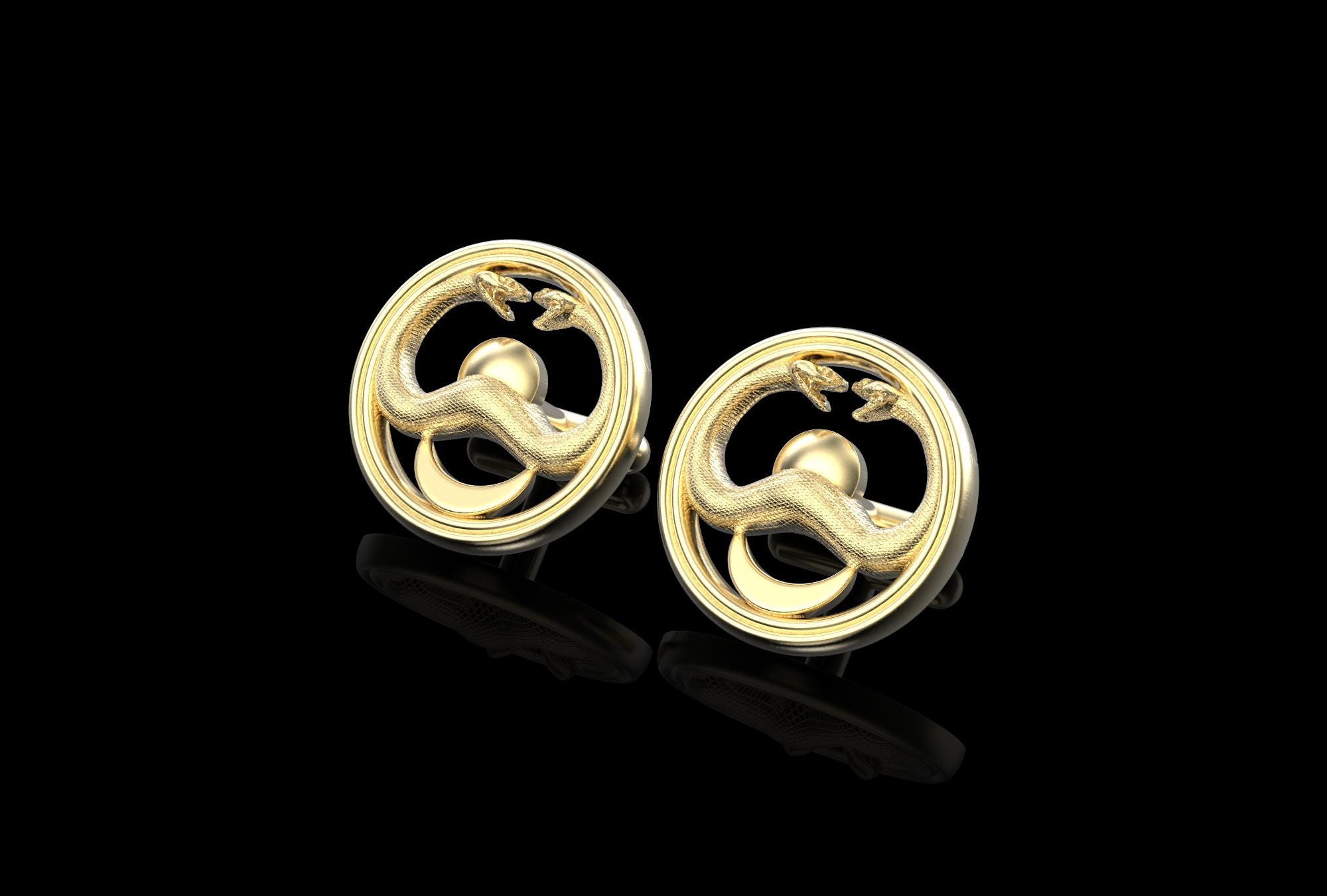 Bronze Thulsa Doom Snake Symbol Cufflinks, Gift for Conan the Barbarian ...