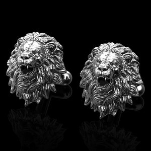 Lion Cufflinks Silver Lion Cufflinks Sterling Silver Lion - Etsy