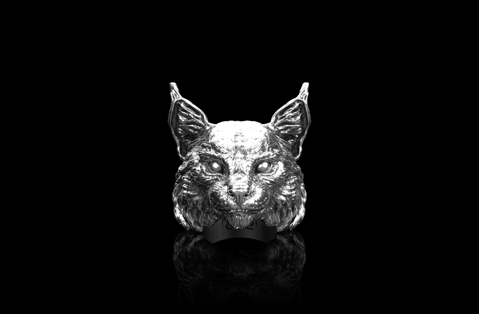 Sterling Silver Bobcat Head Ring, Animal Ring for Man, Bobcat Jewelry ...